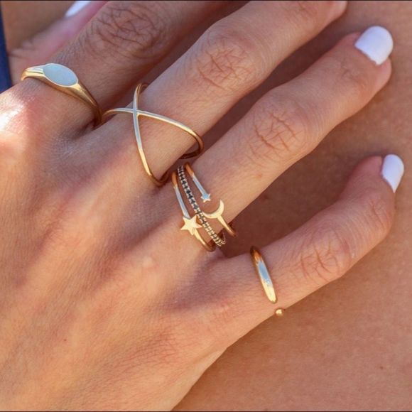 Jewelry | 14k Solid Yellow Gold Stackable Ring Dainty Star | Poshmark